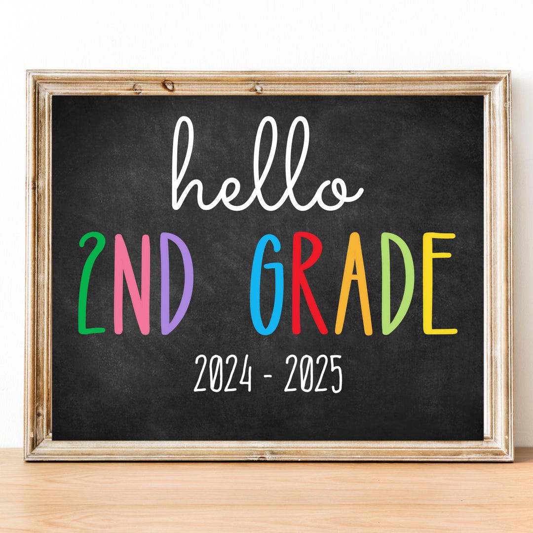 First Day of 2nd Grade Sign, First Day of School Sign, Printable 2nd ...