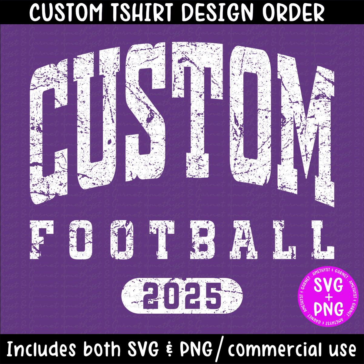 Custom Football Distressed Mascot SVG, Textured Custom Team Name PNG ...