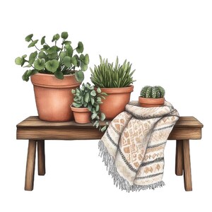 11 House Plants Clipart ,commercial Use Printable Watercolor Clipart ...