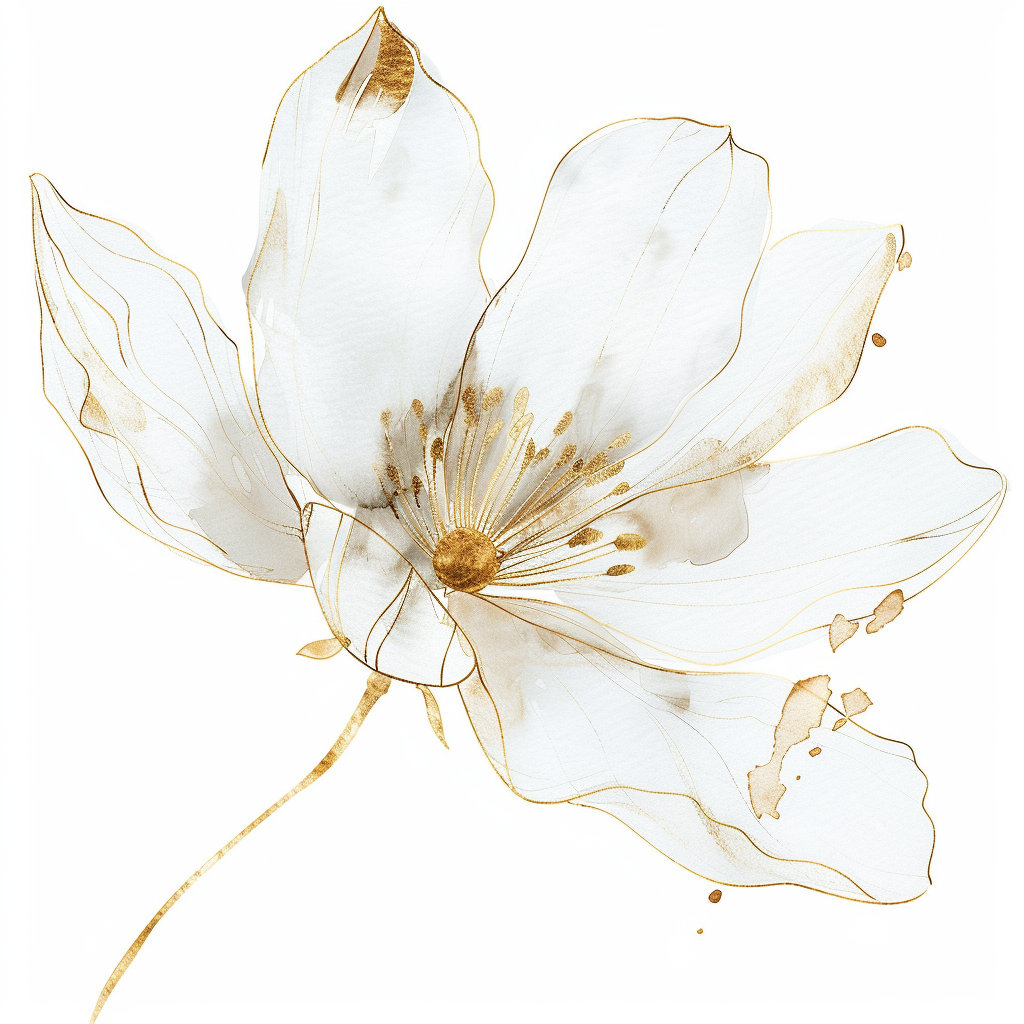 12 White Flowers Clipart, White Floral Print, Printable Watercolor ...