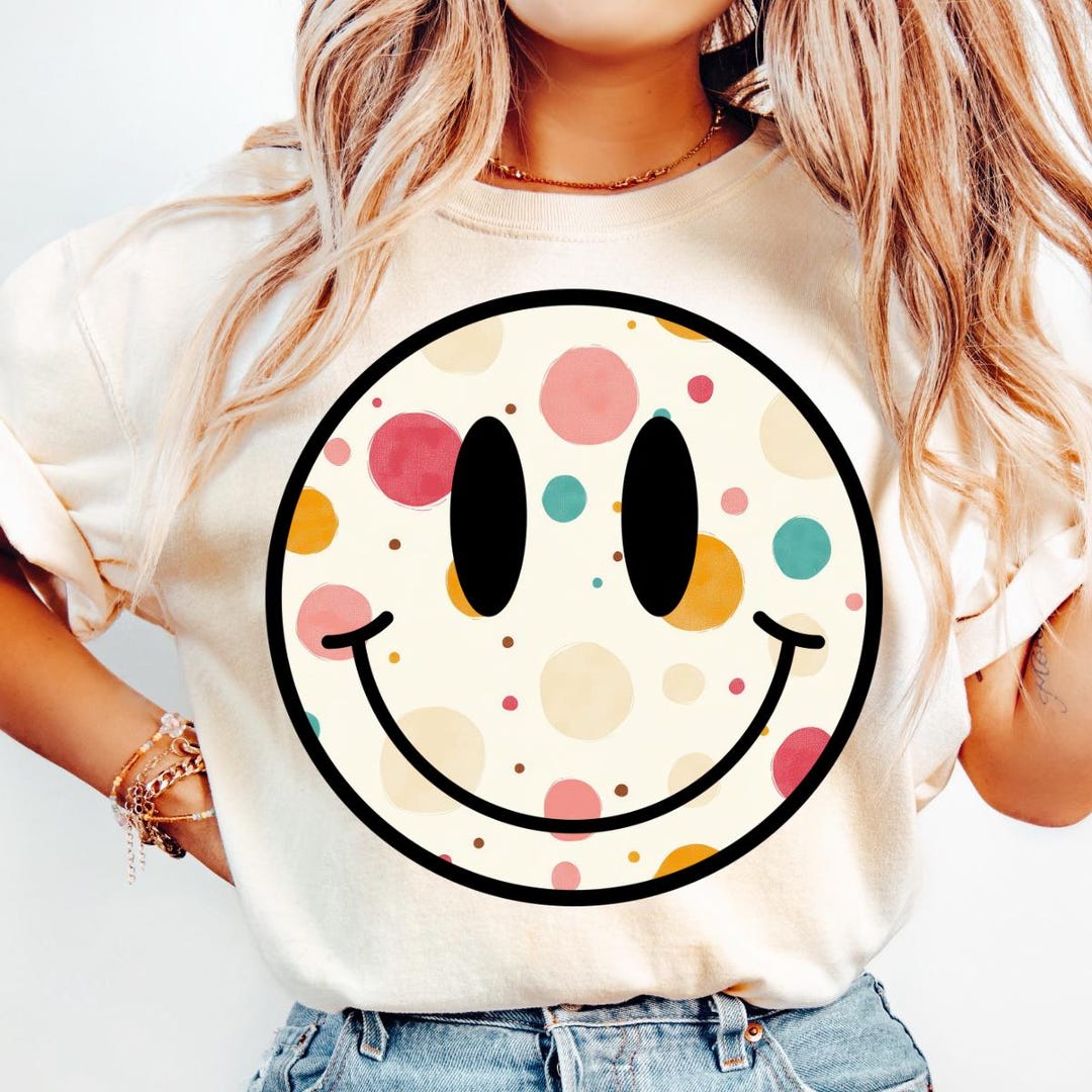 Colorful Dots Smiley Face PNG Colorful Checkerboard Smiley Shirt ...