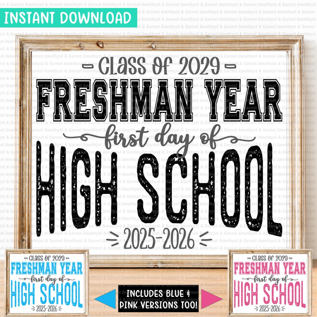 First Day of 9th Grade Sign Printable, Modern Back to School 2024-2025 ...