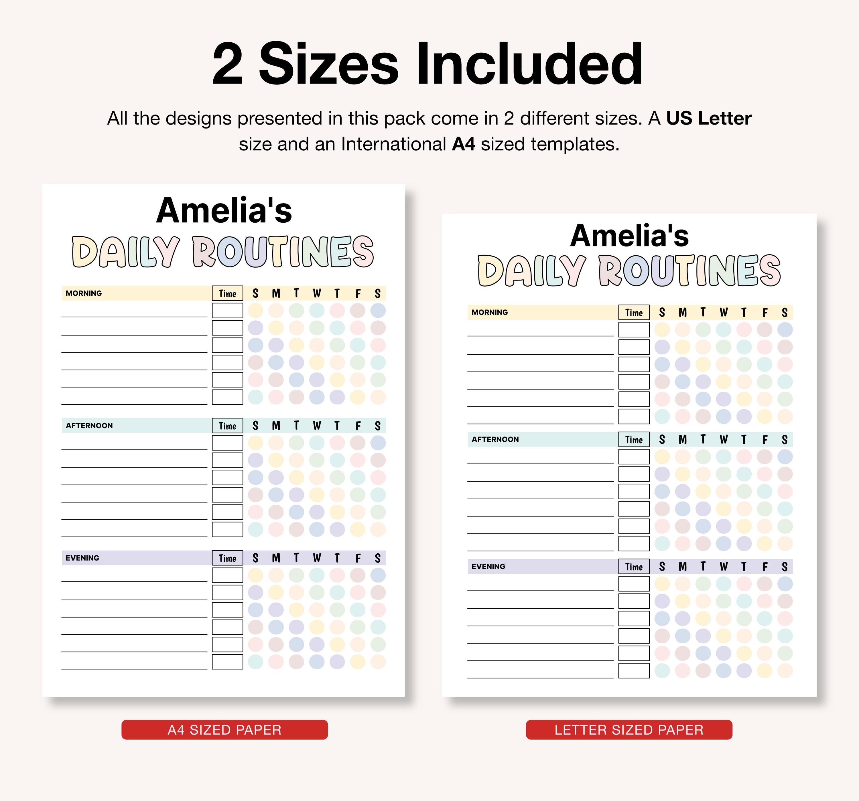 Editable Daily Checklist for Kids Printable Kids Responsibility Chart ...