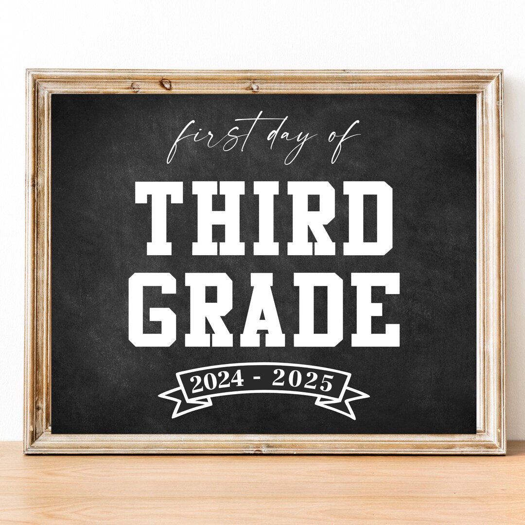 First Day of 3rd Grade Sign, First Day of School Sign, Printable 3rd ...