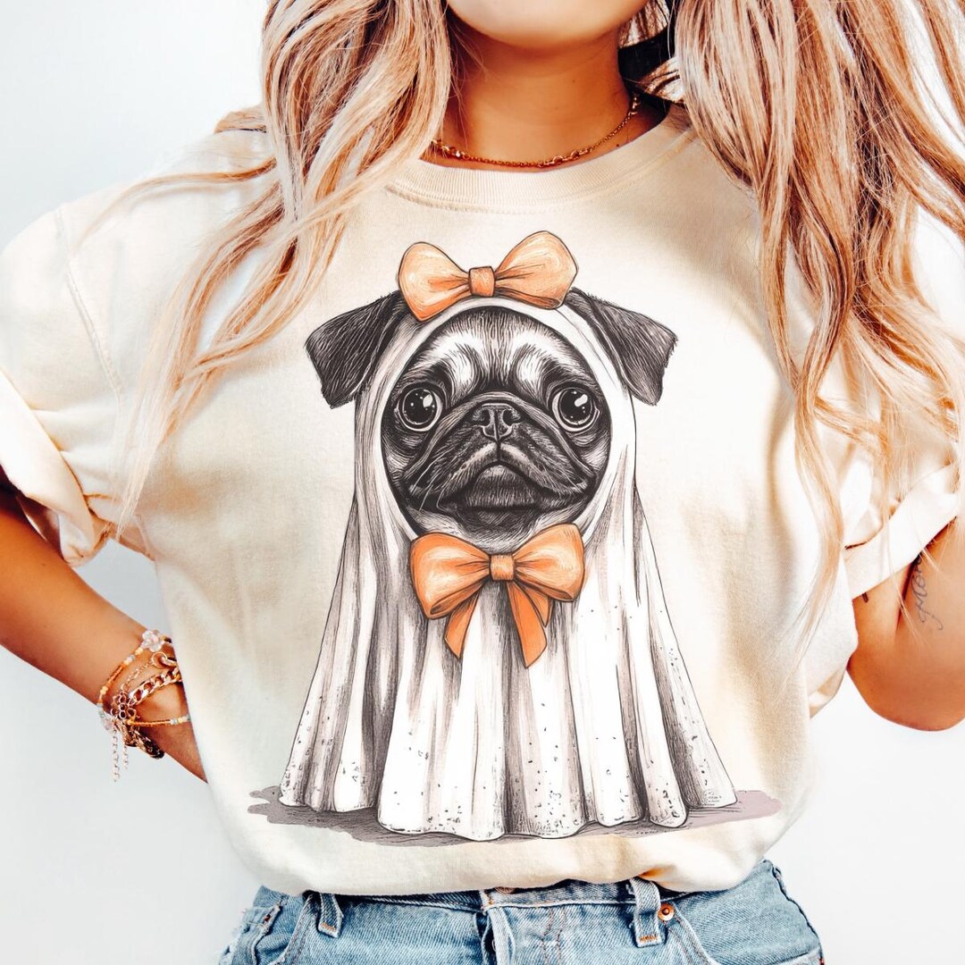 Retro Halloween Pug PNG, Spooky Season PNG, Halloween Ghost Dog Png ...
