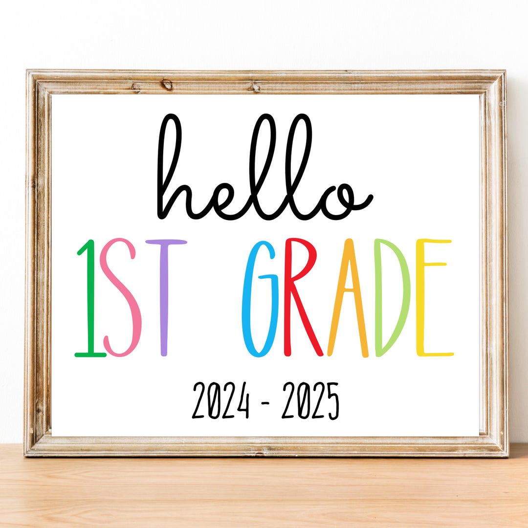 First Day of 1st Grade Sign Printable INSTANT DOWNLOAD Photo Prop First ...