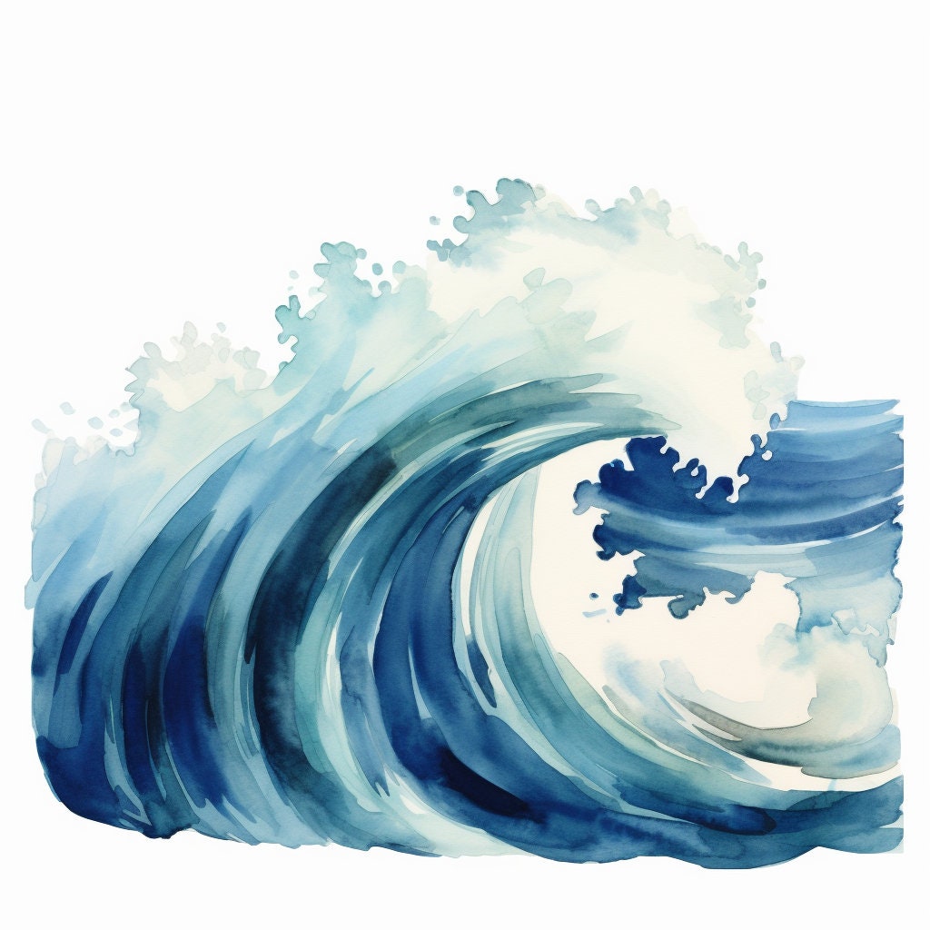 Wave Clipart Serene Wave Clipart Bundle 11 High-quality Images Ocean ...