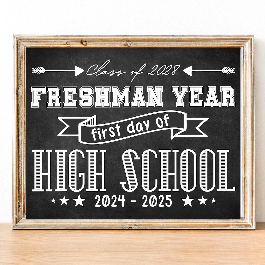 First Day of 9th Grade Sign Printable, Modern Back to School 2024-2025 ...