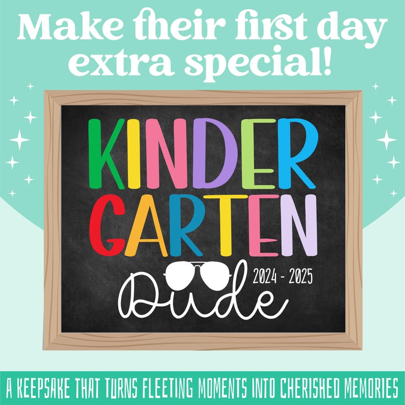 First Day of Kindergarten Printable Sign Instant Download Back to ...