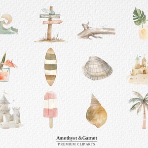 Ocean Boho, Summer Clipart, Ocean Clipart, Coral Clipart, Watercolor ...