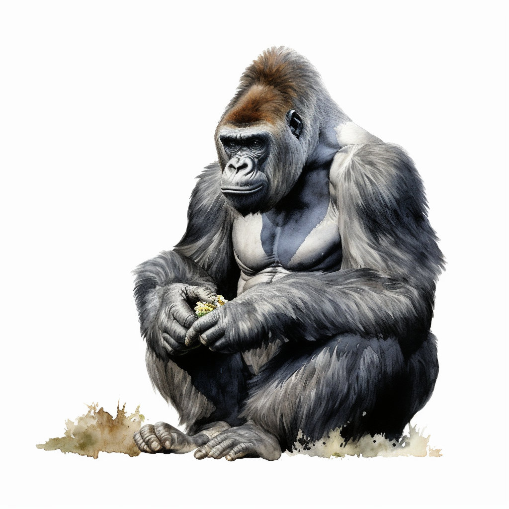 12 Gorilla Clipart, Gorilla Clip Art, Printable Watercolor Clipart, 12 ...