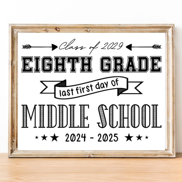 8th Grade First Day Sign - Etsy