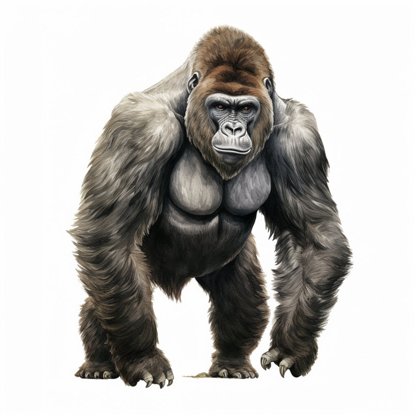 12 Gorilla Clipart, Gorilla Clip Art, Printable Watercolor Clipart, 12 ...