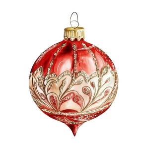 10 Red Baubles Clipart ,commercial Use Printable Watercolor Clipart ...