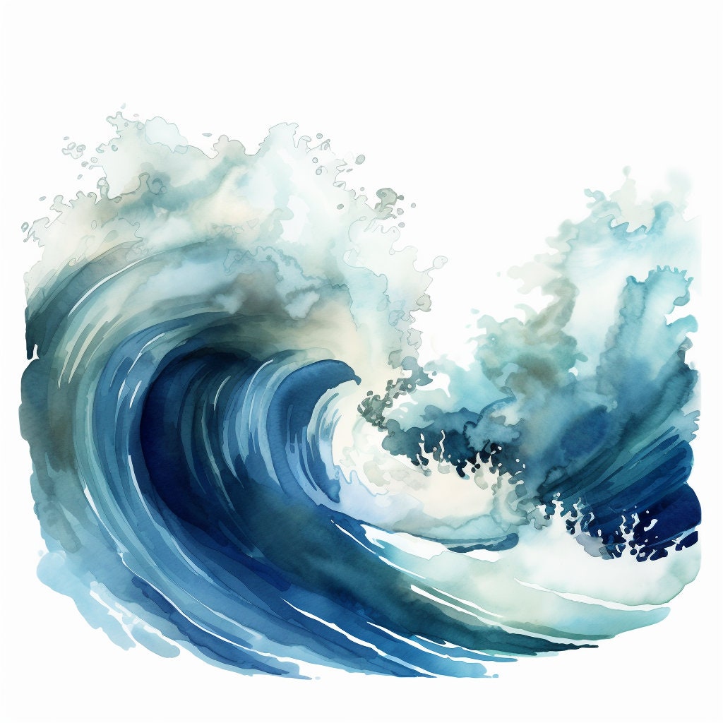 Wave Clipart Serene Wave Clipart Bundle 11 High-quality Images Ocean ...