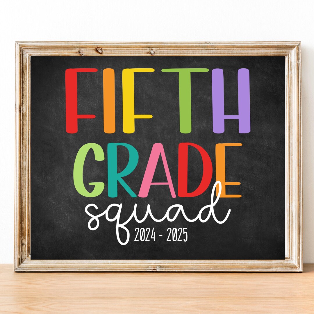 First Day of 5th Grade Sign, First Day of School Sign, Printable 5th ...