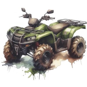 Quad Bike Clipart, Quadbike Images 11 Watercolor Clip Art, Printable ...