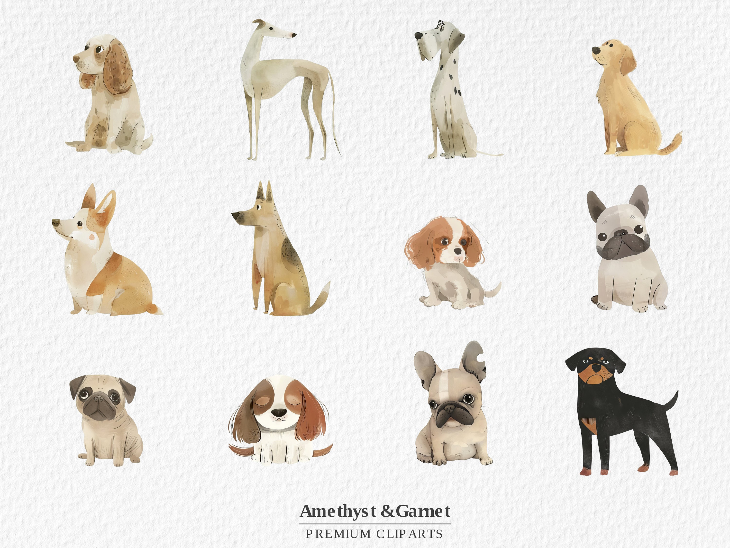 Cute and Funny Dog PNG Clipart Bundle |high Quality 300DPI Images ...