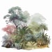 17 Watercolor Jungle Clipart Jungle Landscape Digital Paper Tropics ...