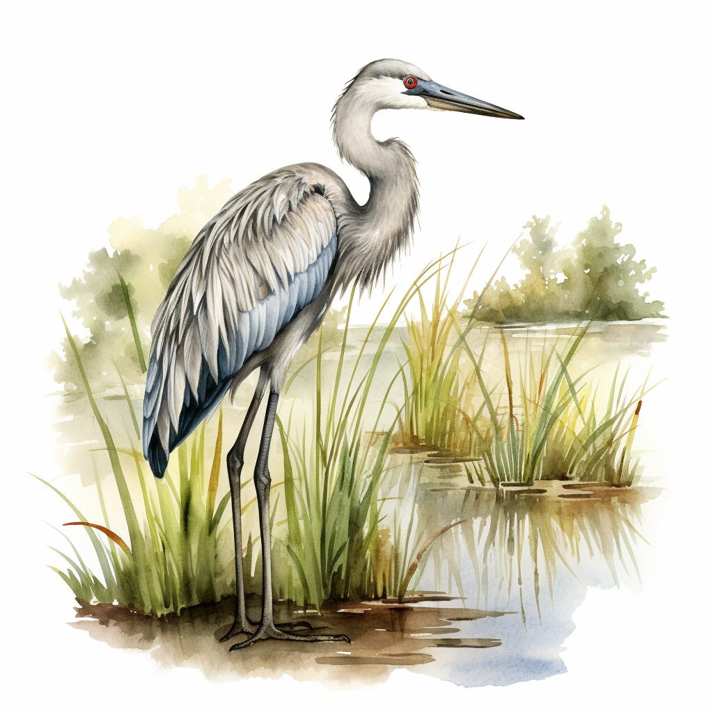 8 Storke Clipart, Storke Clip Art, Printable Watercolor Clipart, 8 High ...