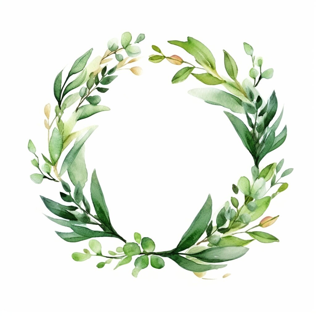 Eucalyptus Wreath, Eucalyptus Clipart, Watercolor Clipart, Greenery ...