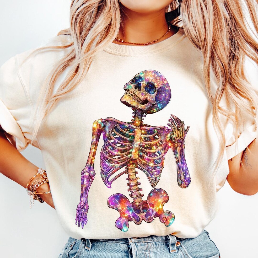 Glittery Skeleton Halloween Png, Fall Png, Halloween Png, Pumpkin Png ...