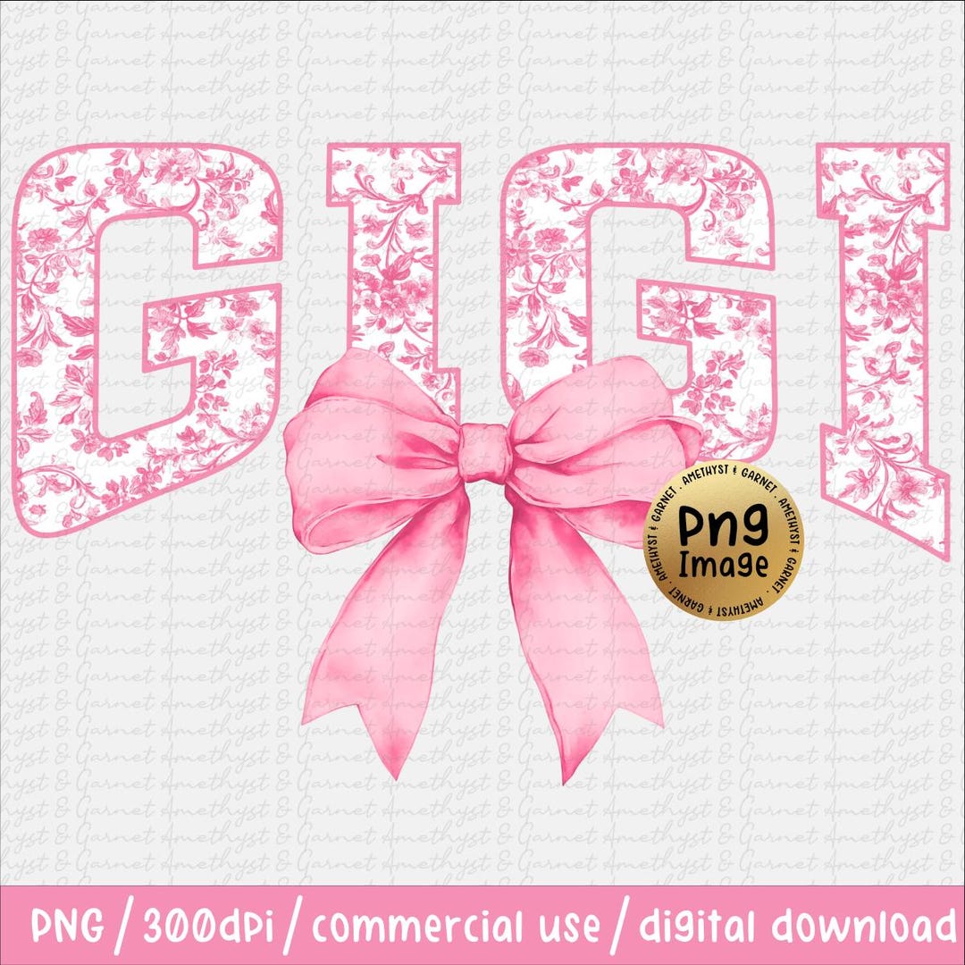 Gigi Floral Chinoiserie Coquette PNG, Gigi Coquette Bow Png, Retro Gigi ...