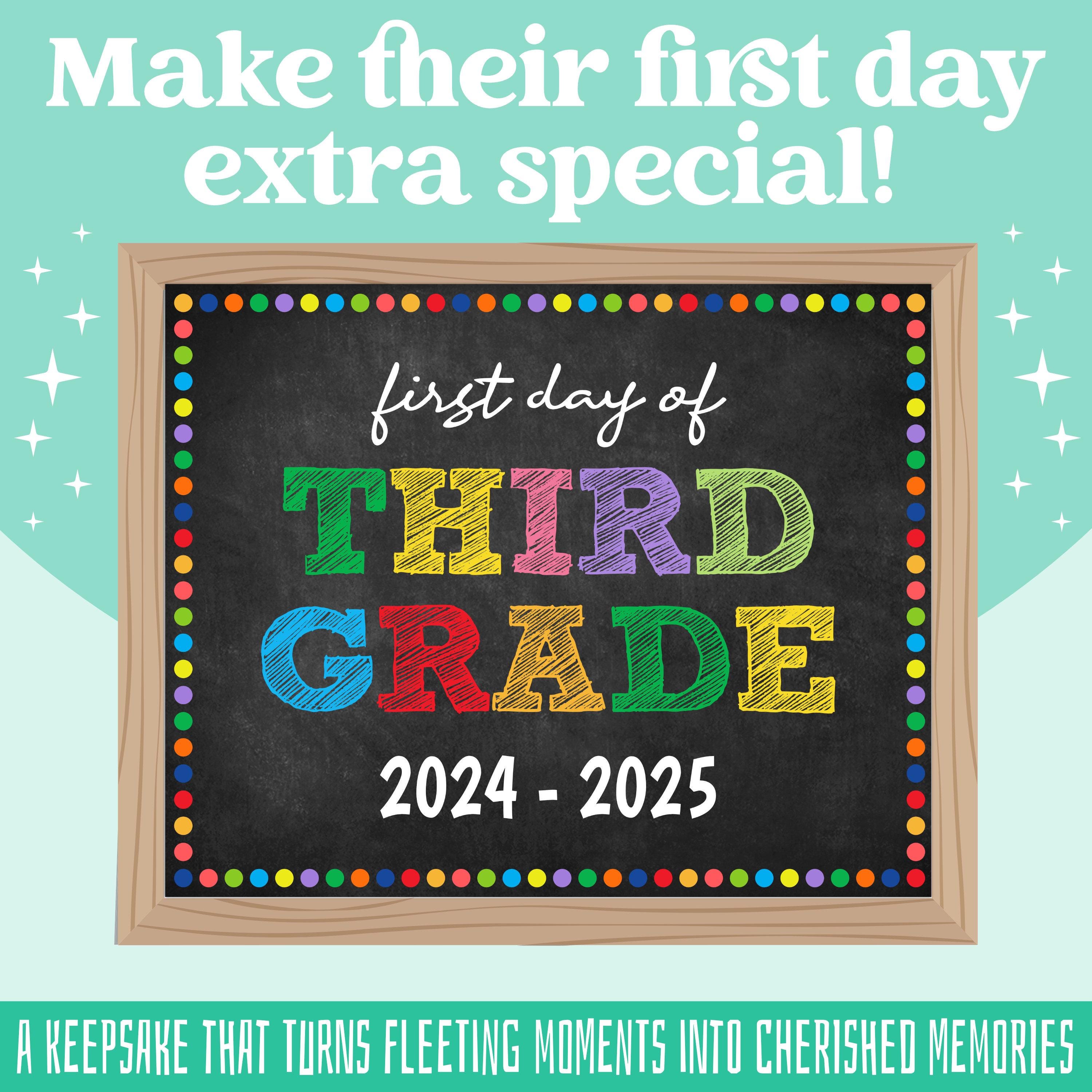First Day of 3rd Grade Sign, First Day of School Sign, Printable 3rd ...