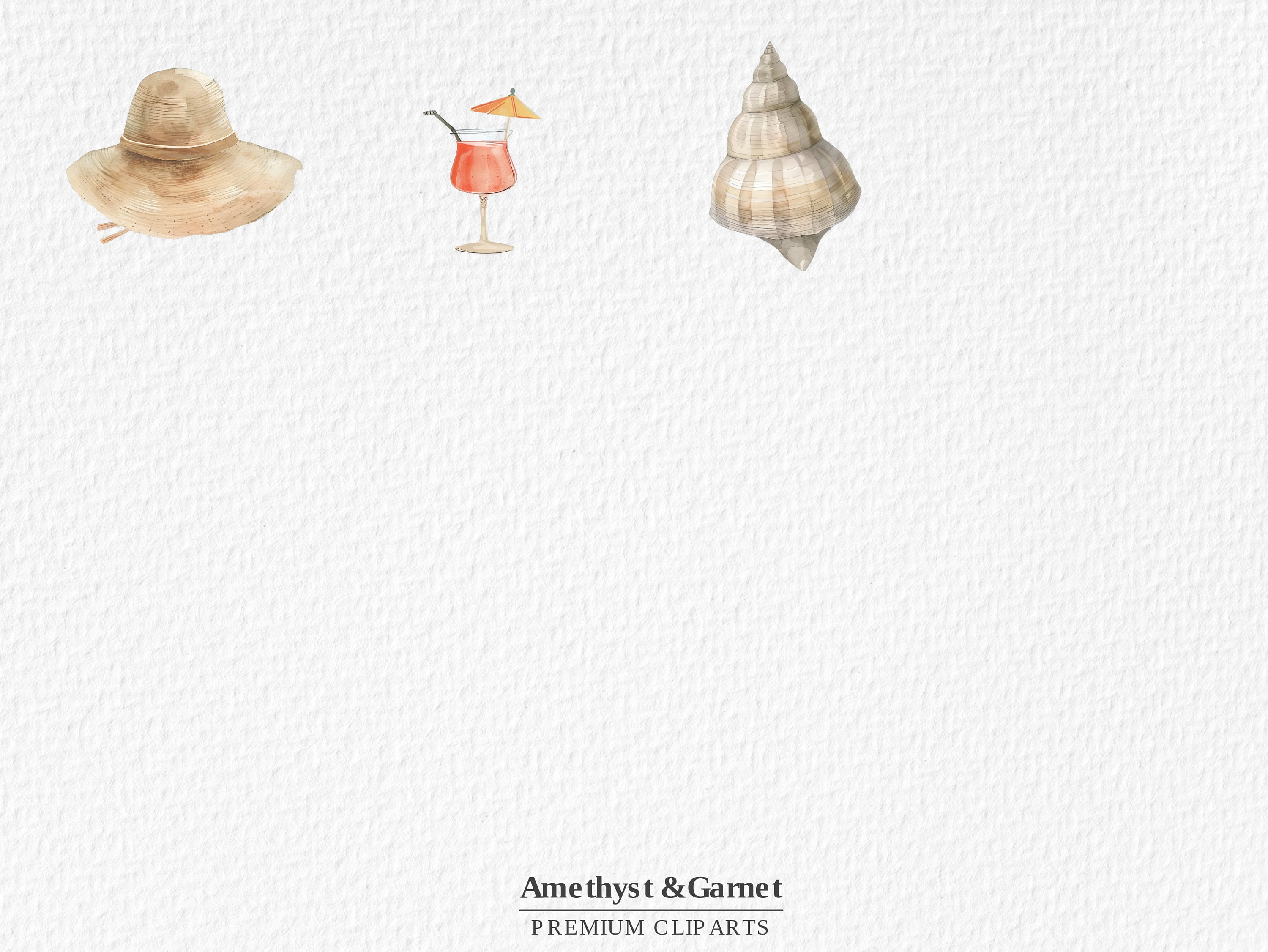 Ocean Boho, Summer Clipart, Ocean Clipart, Coral Clipart, Watercolor ...