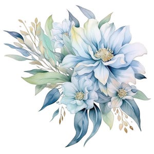 11 Boho Flowers Clipart ,commercial Use, Printable Watercolor Clipart ...