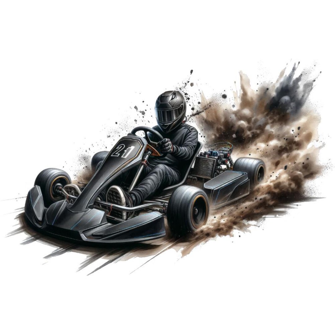 8 BLACK Go-kart Clipart | PNG Format for Commercial Use, Instant ...
