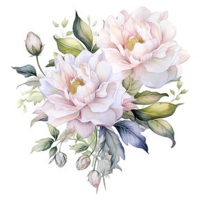 11 Boho Flowers Clipart ,commercial Use, Printable Watercolor Clipart ...