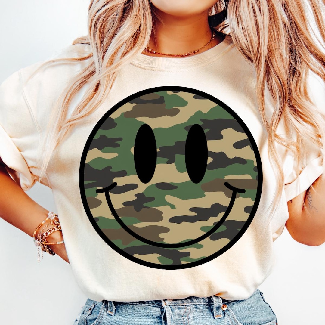 Camo Smiley Face PNG Hunters Wife PNG Seasonal Widow PNG Duck Hunting ...