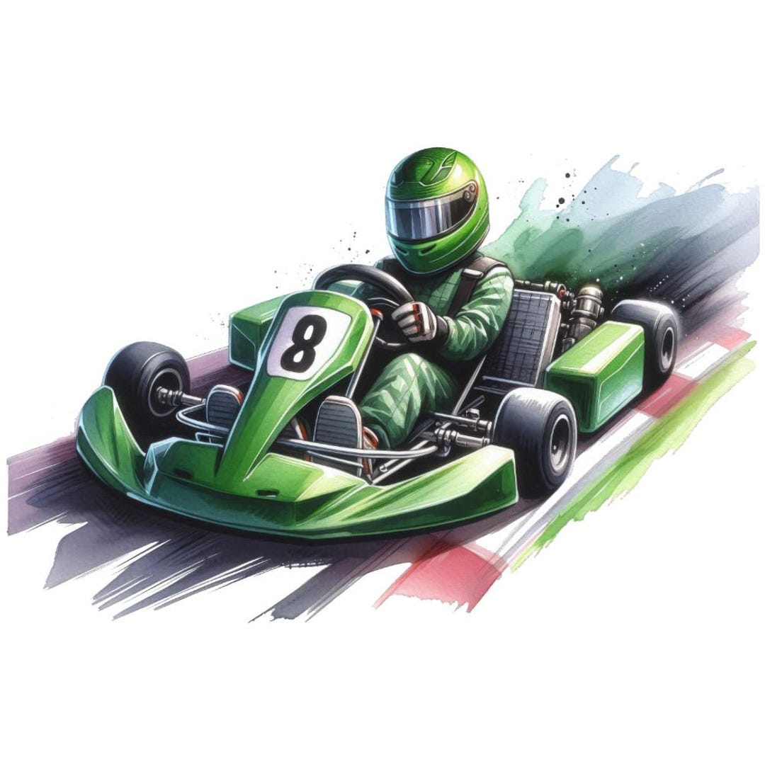 9 GREEN Go-kart Clipart | PNG Format for Commercial Use, Instant ...