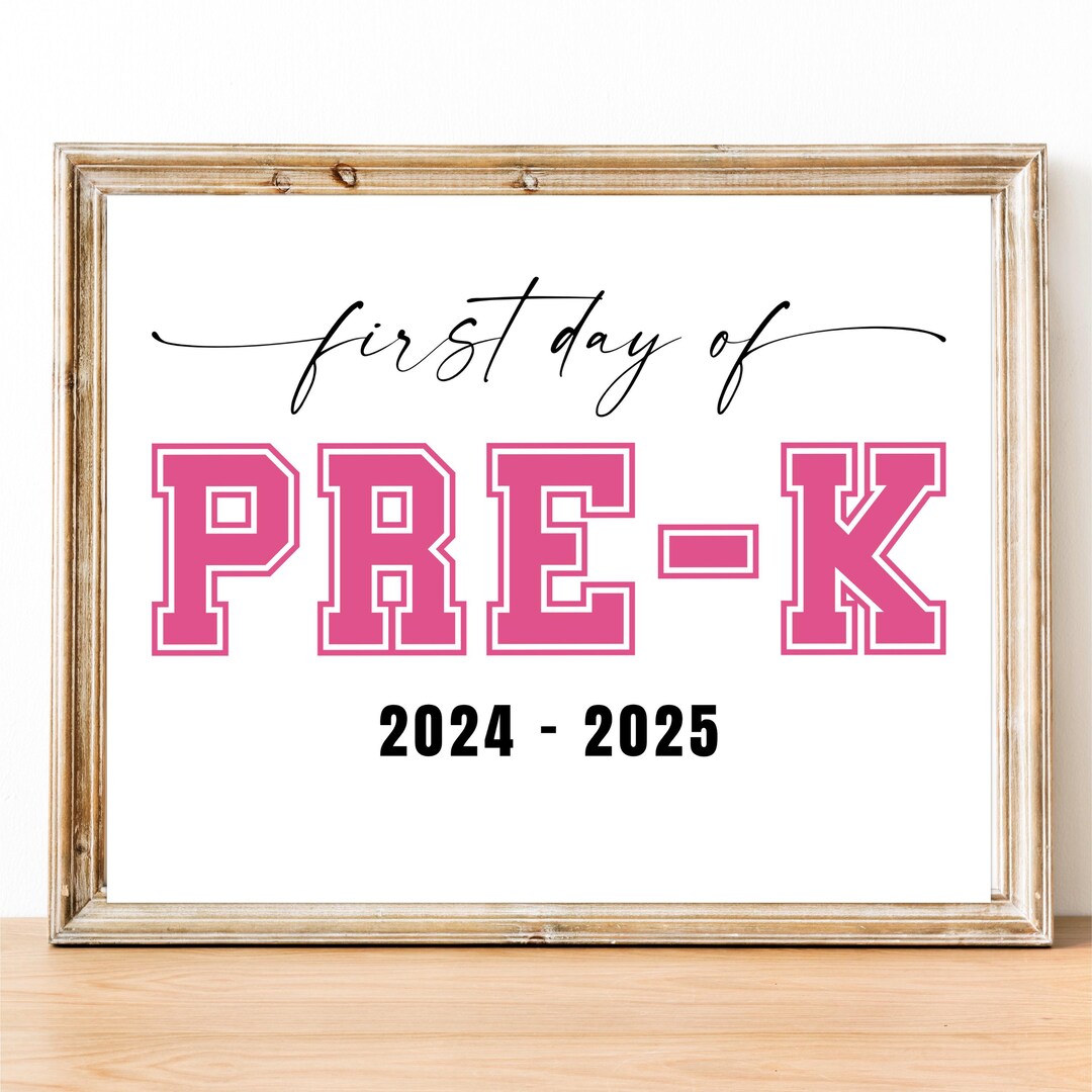 First Day of Pre-k Printable Sign Instant Digital Download Back to ...