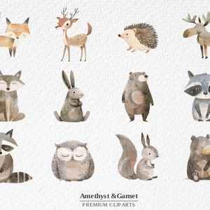 Boho Woodland Animals Clipart, Safari Animals Clipart, Bear, Fox ...