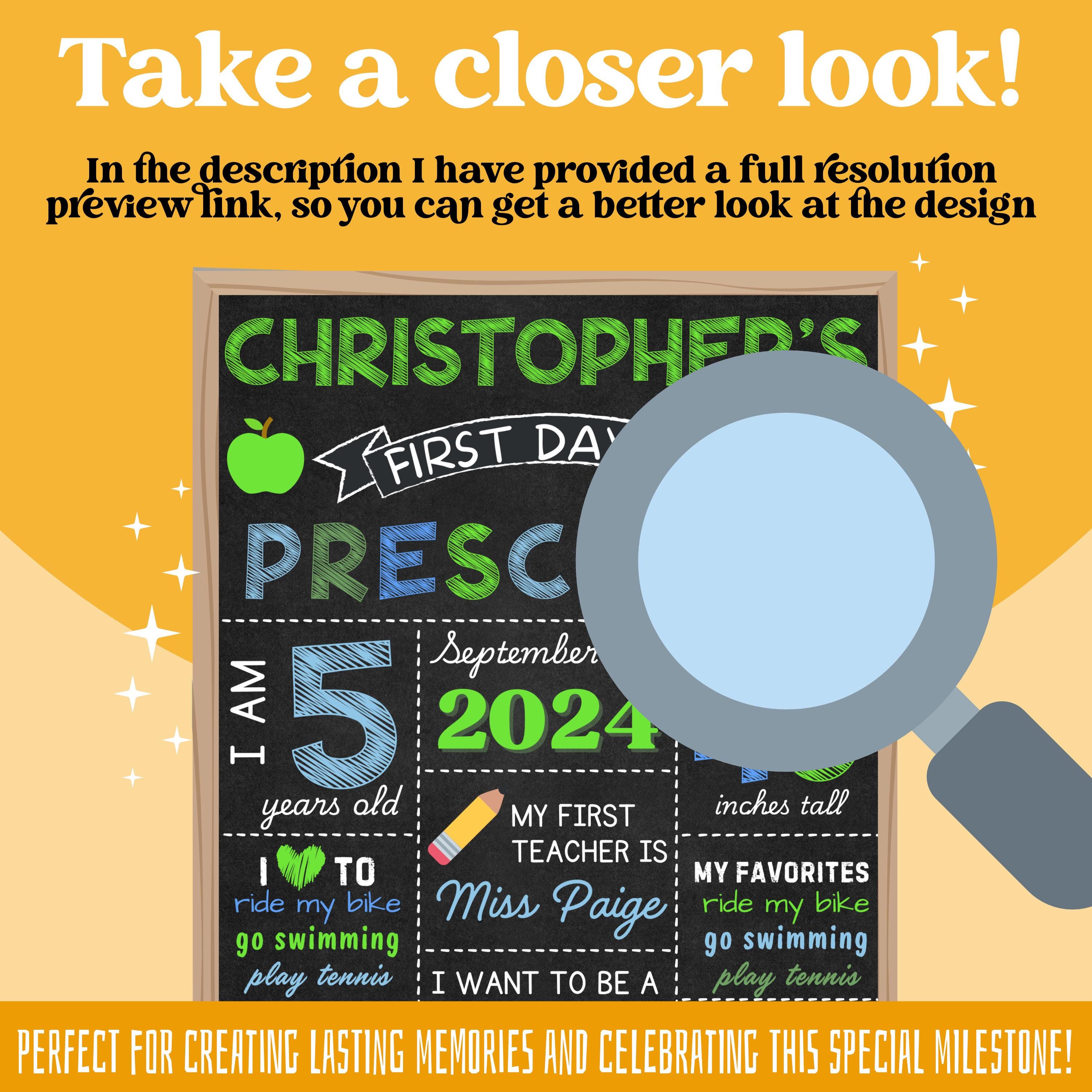 Editable Rainbow Colorful First Day of School Chalkboard Sign Reusable ...