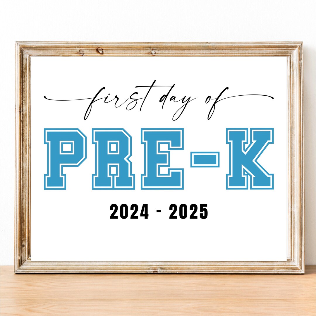 First Day of Pre-k Printable Sign Instant Digital Download Back to ...
