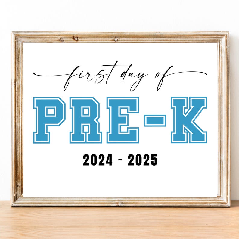 First Day of Pre-k Printable Sign Instant Digital Download Back to ...
