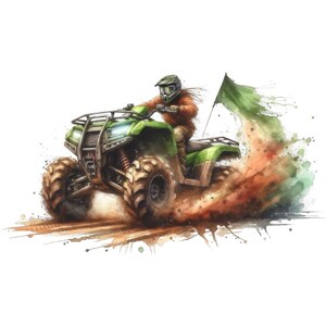 Quad Bike Clipart, Quadbike Images 11 Watercolor Clip Art, Printable ...
