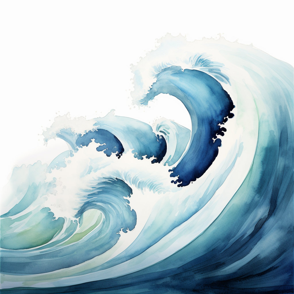Wave Clipart Serene Wave Clipart Bundle 11 High-quality Images Ocean ...