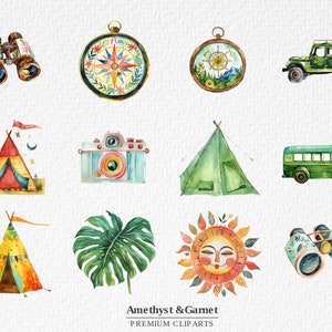 Cute Safari Animals Watercolor Commercial Use Clipart, Baby Shower ...