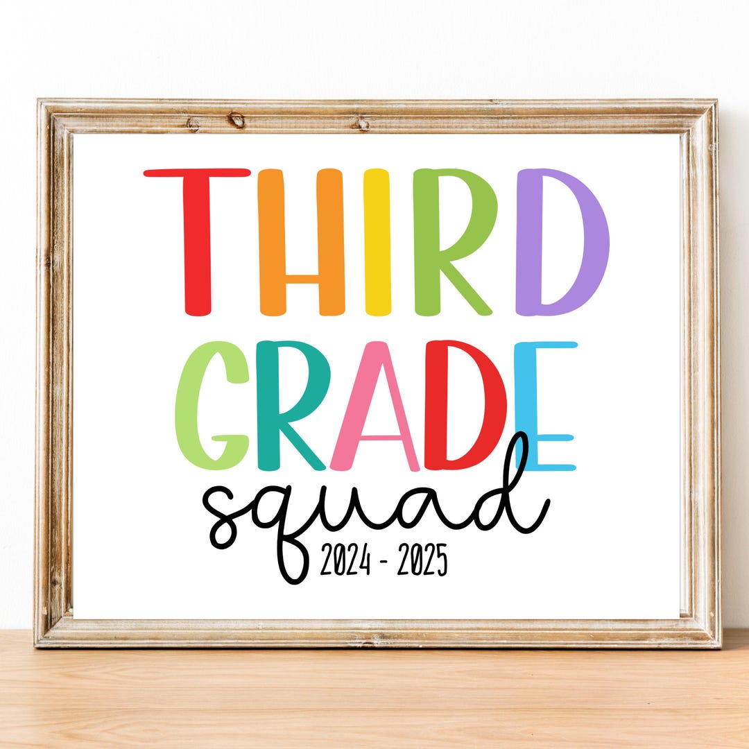 First Day of 3rd Grade Sign, First Day of School Sign, Printable 3rd ...