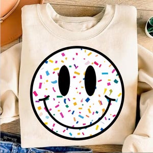 Colorful Confetti Smiley Face PNG Colorful Checkerboard Smiley Shirt ...