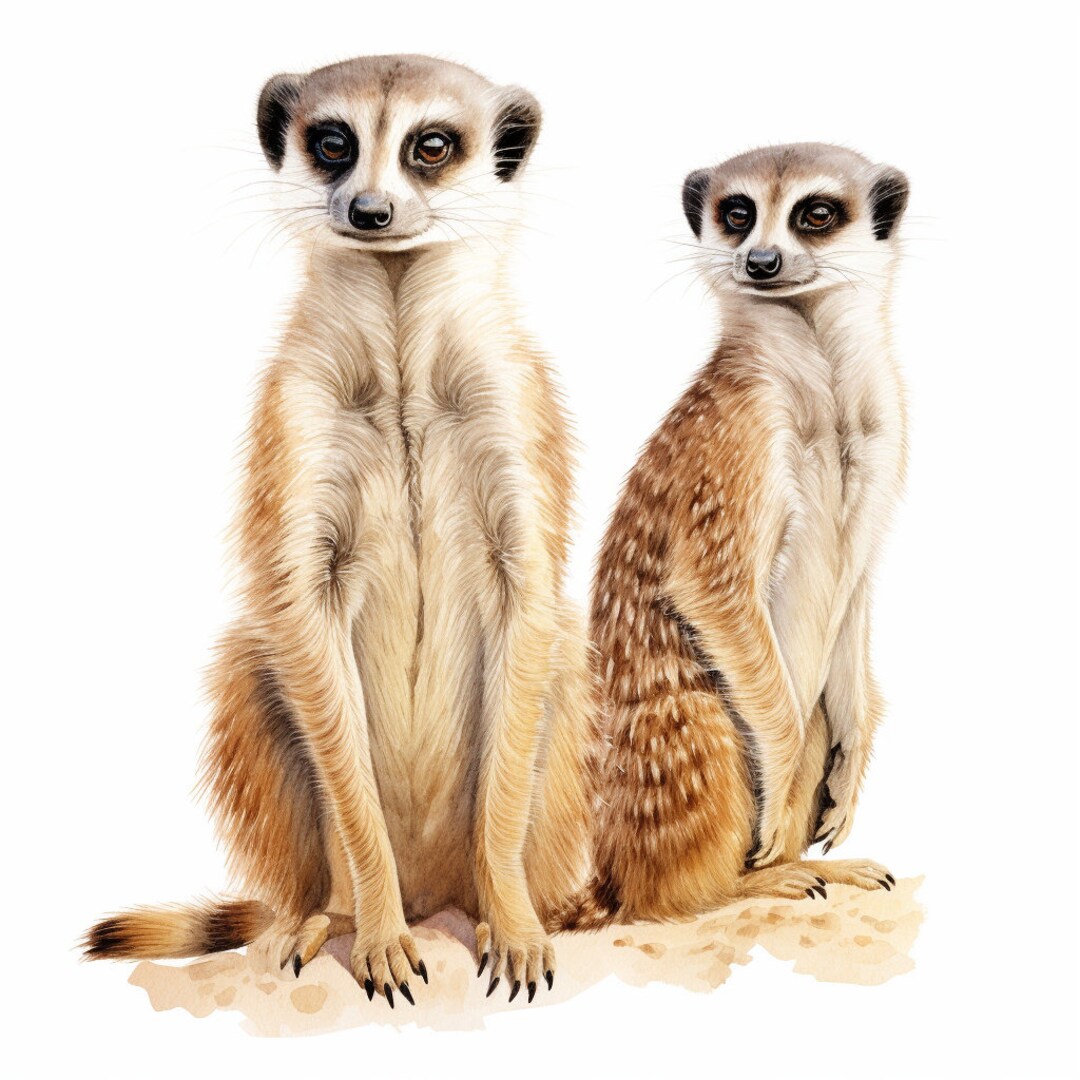 11 Meerkat Clipart, Meerkat Clip Art, Printable Watercolor Clipart, 12 ...