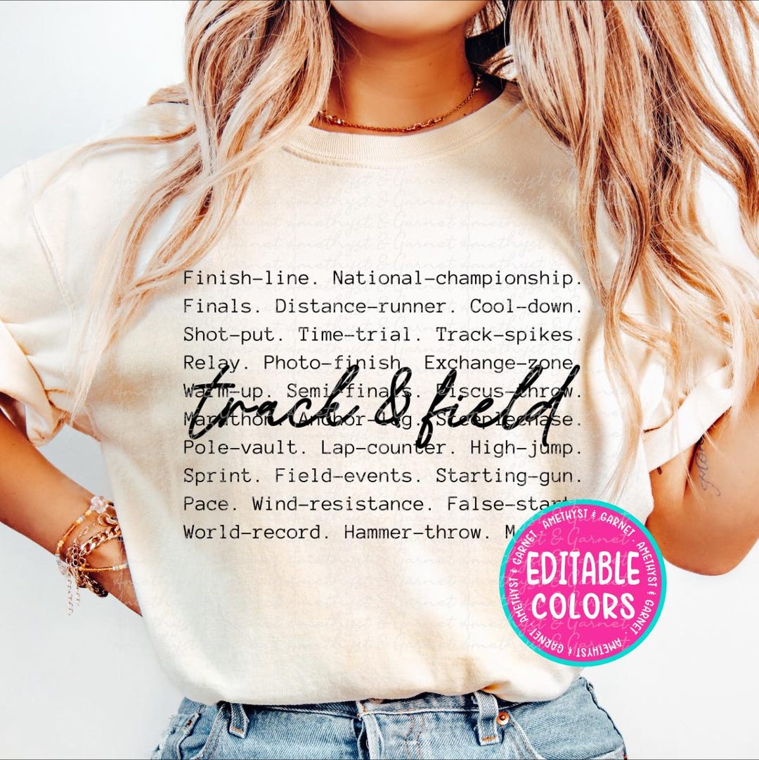 Track & Field SVG Track Field Typography Word Customizable PNG Track ...