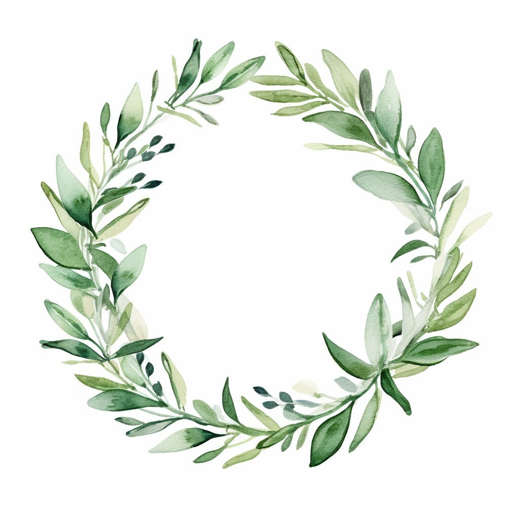 Eucalyptus Wreath, Eucalyptus Clipart, Watercolor Clipart, Greenery ...