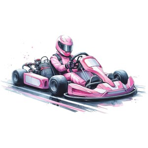 12 PINK Go-kart Clipart | PNG Format for Commercial Use, Instant ...
