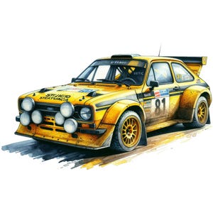 12 YELLOW Rally Cars Png Bundle,high Quality Png,rally Car Transparent ...