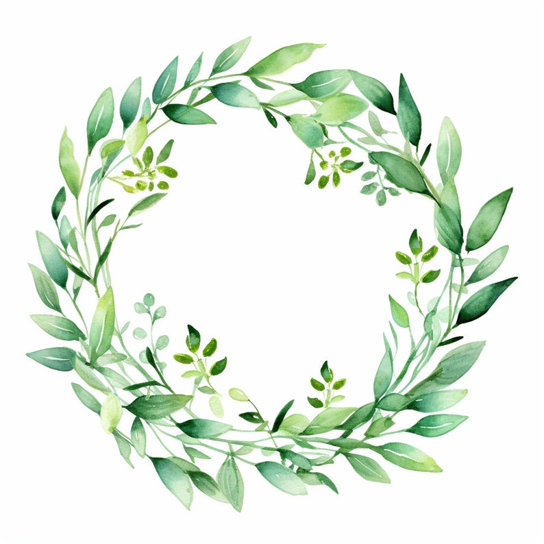 Eucalyptus Wreath, Eucalyptus Clipart, Watercolor Clipart, Greenery ...